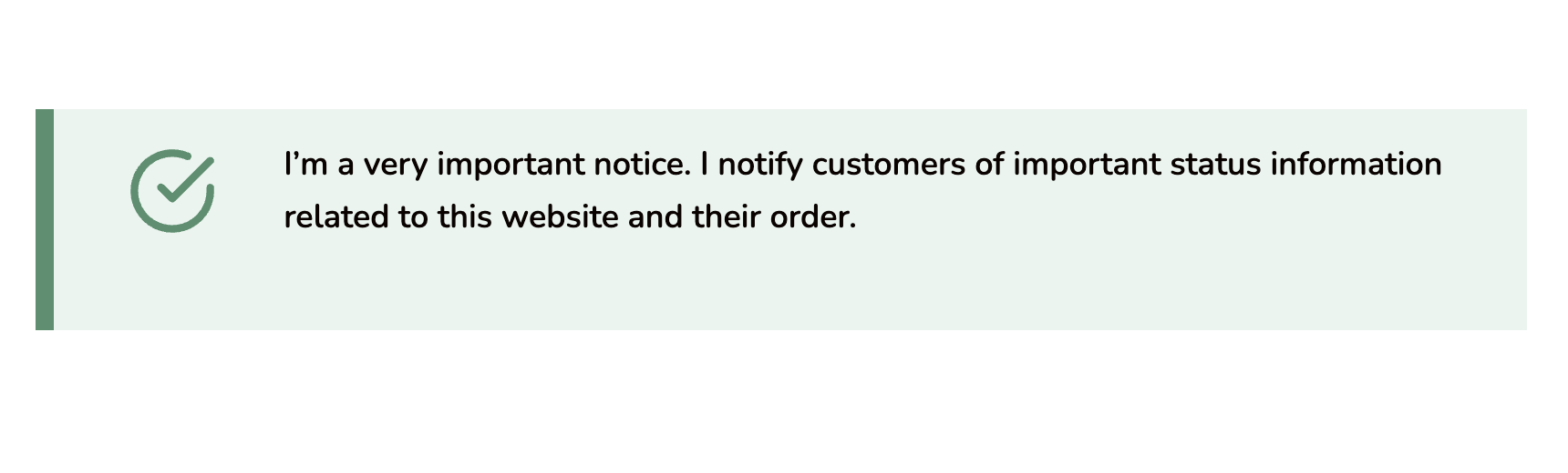 Alert Banner - GREEN Notice | Styled WordPress UX Component